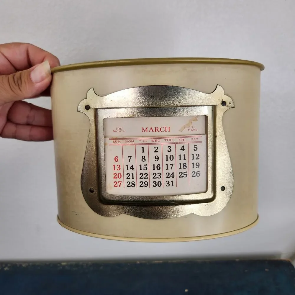 Unbranded | Office | Vtg Desk Calendar Bin Pen Holder Storage Office ...